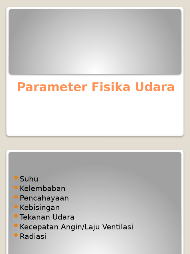 Parameter Fisika Udara | PDF