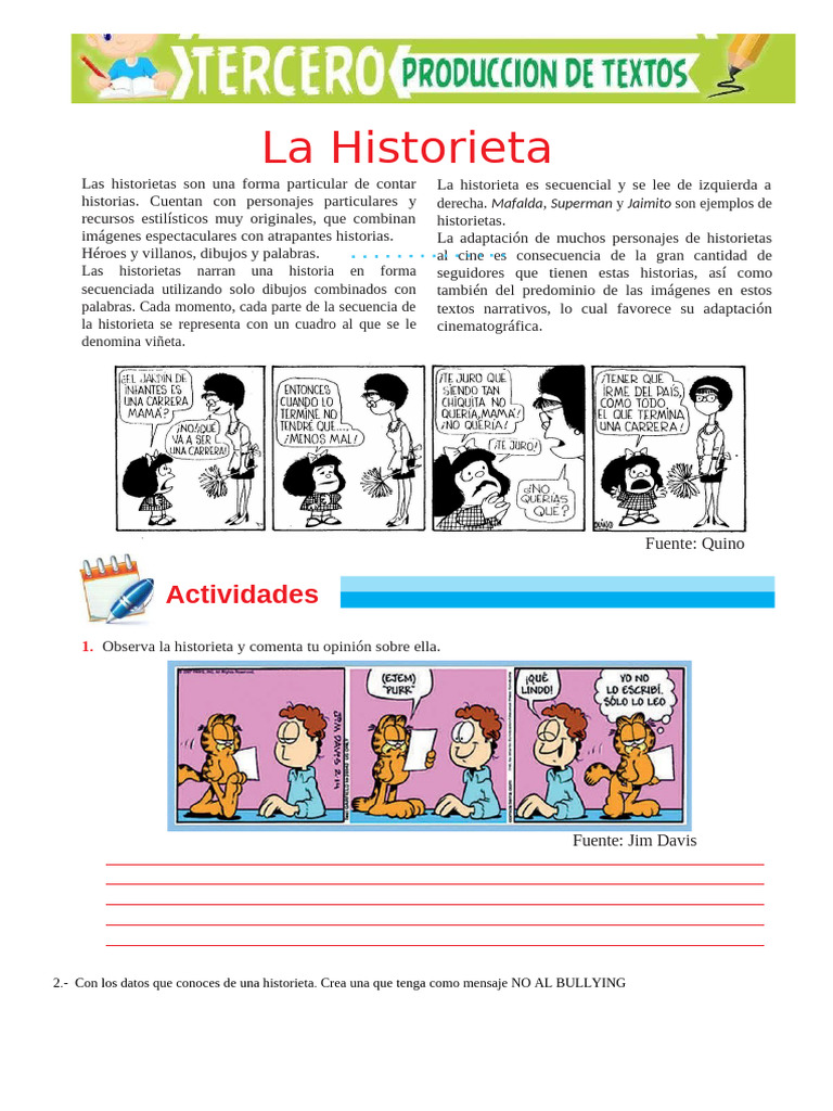 La Historieta 3ro Sec 2023 | PDF | Cómics | Poesía