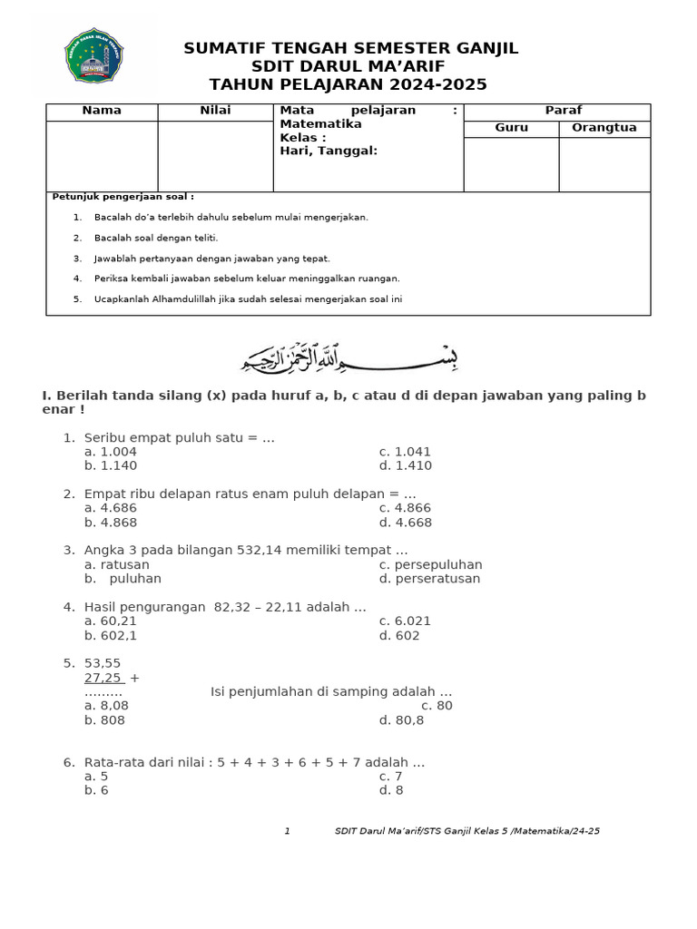 Matematika sts1 | PDF