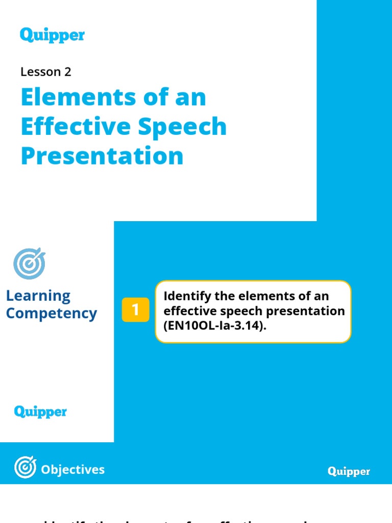 Elements of Effective Speech Presentation | PDF | Speech | Public Speaking