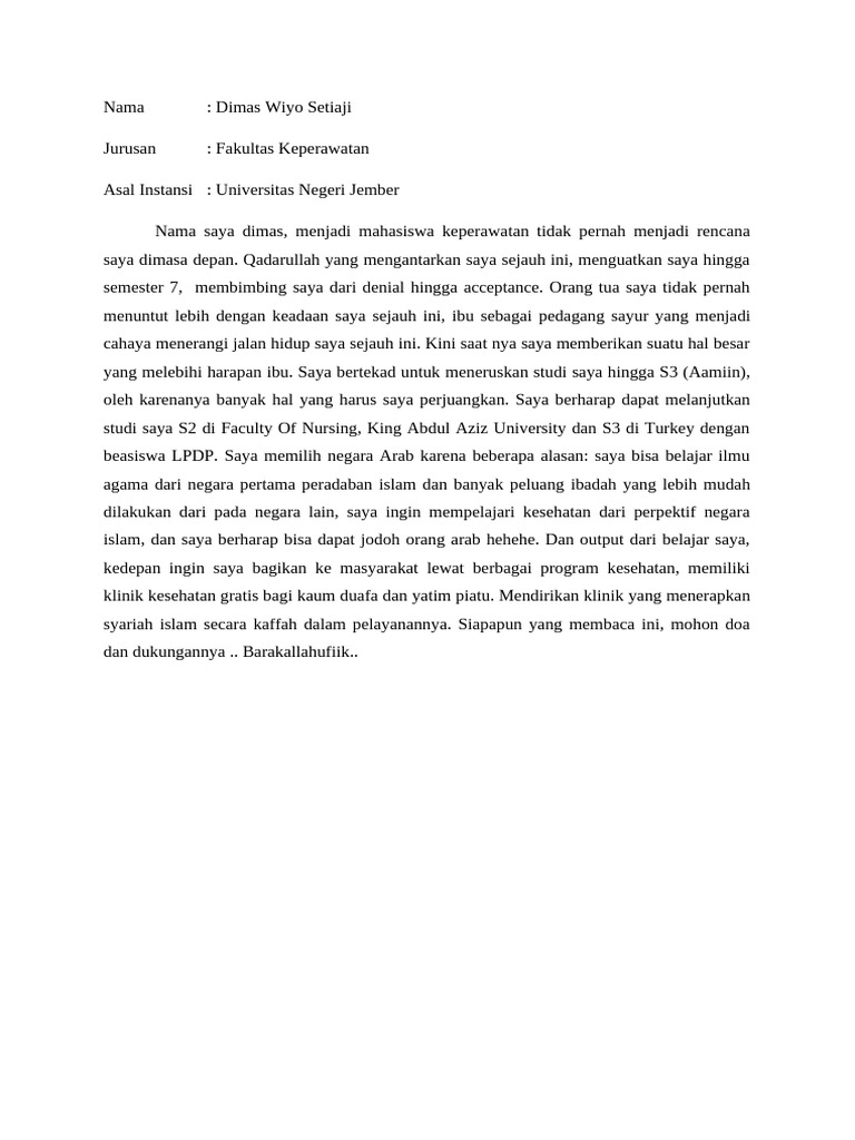 Dimas Deskripsi Scholarship | PDF