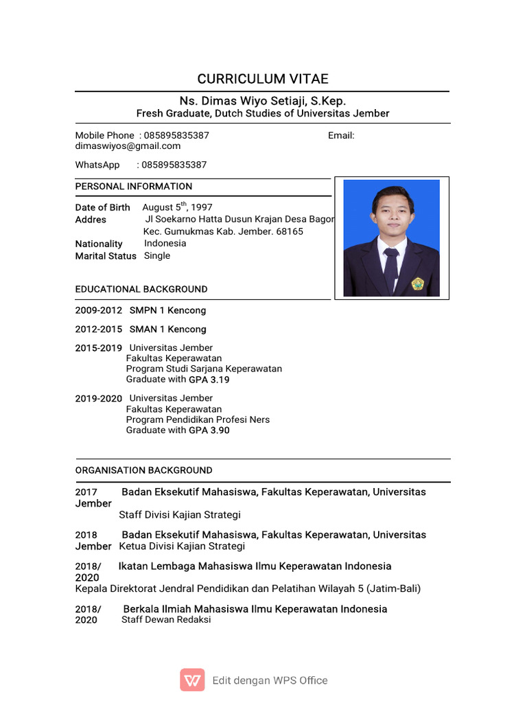 Curriculum Vitae - Dimas | PDF