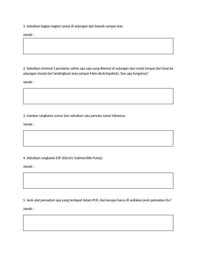 Soal Relief Production Operator CBU | PDF