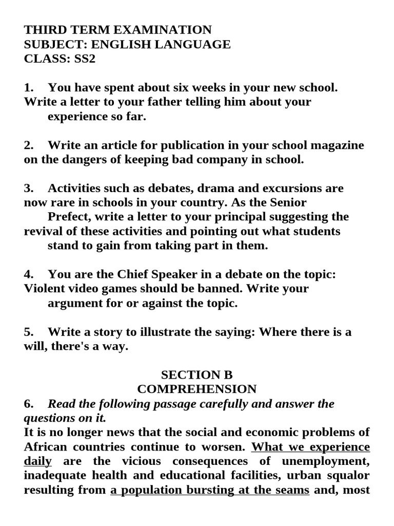 SSCE PRACTICE 2 Test | PDF