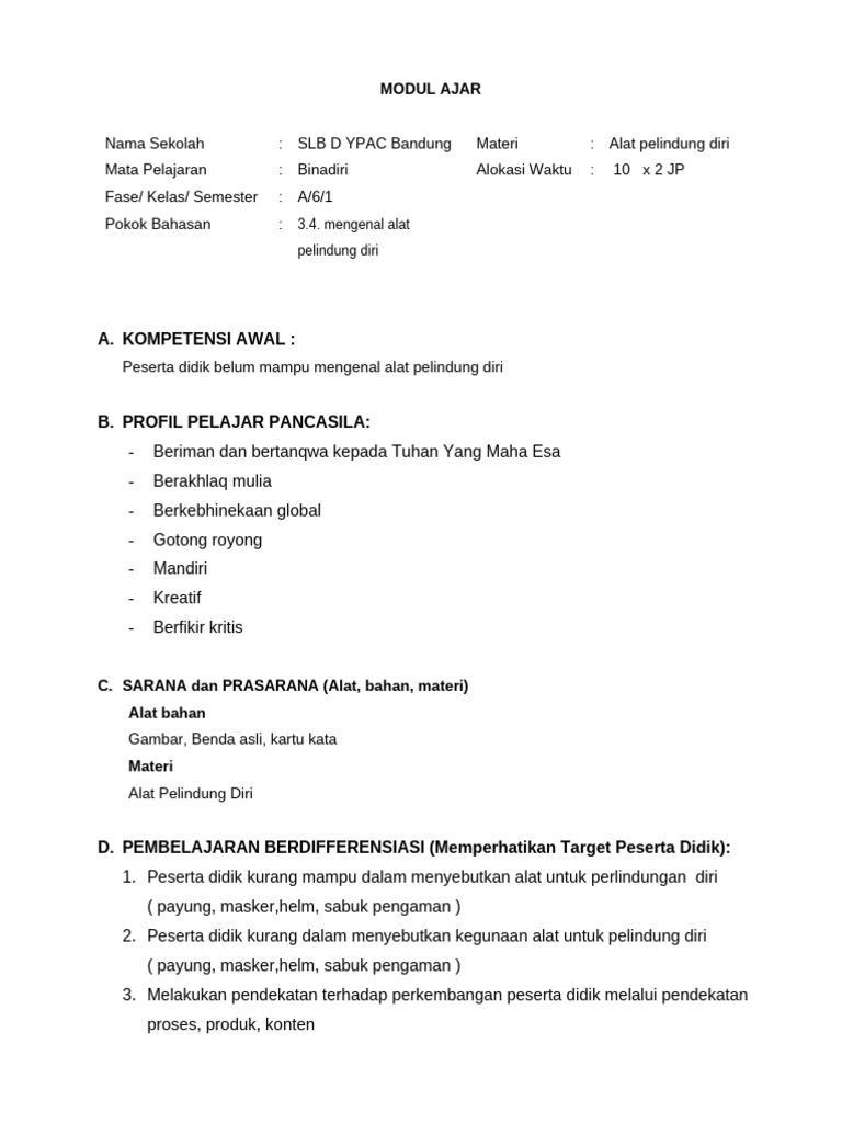 MODUL AJAR Lastri | PDF