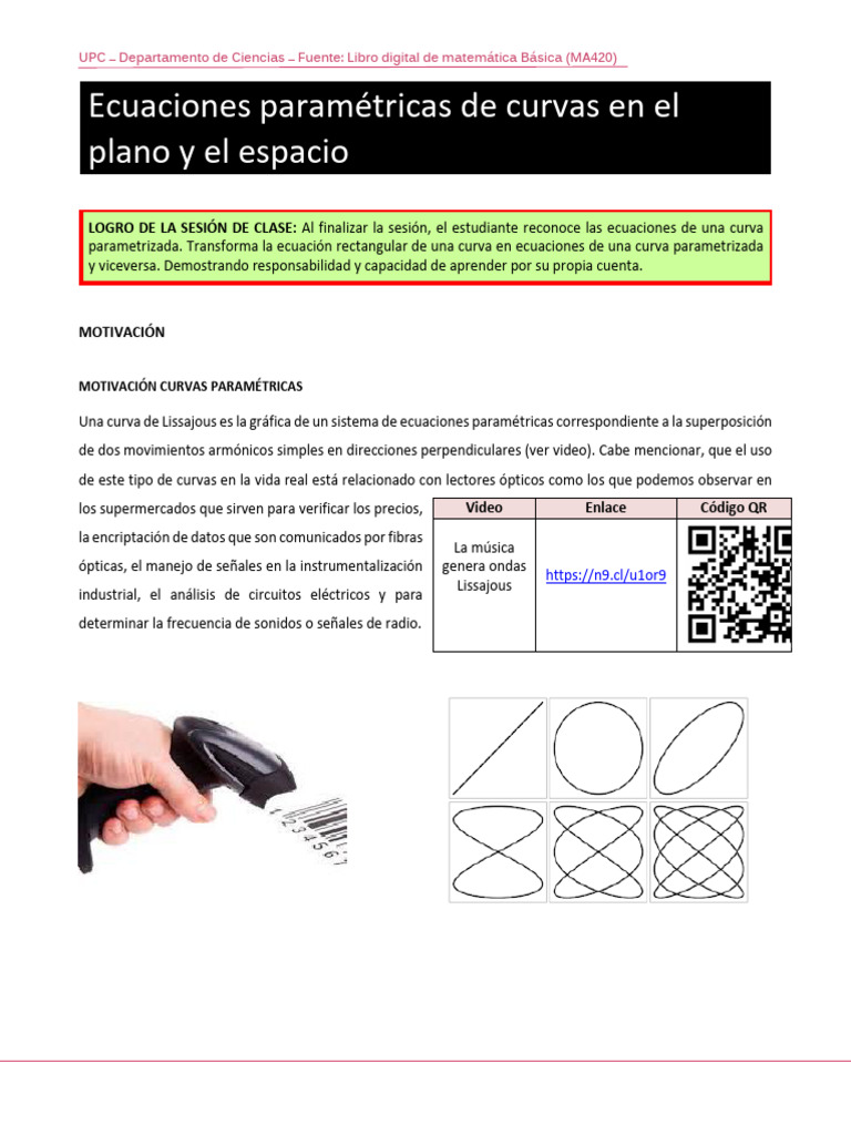 Ecuaciones Paramétricas y Curvas en Plano y El Espacio | PDF