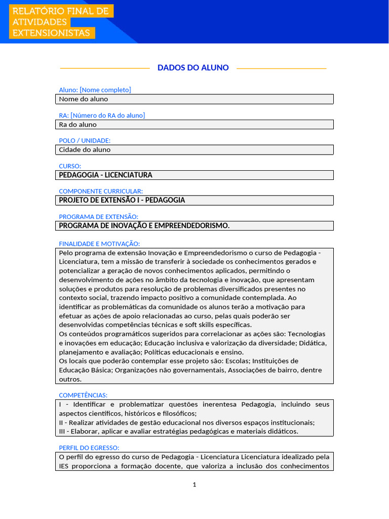 PROJ EXT PEDAGOGIA 20523 Kyn9uq | PDF