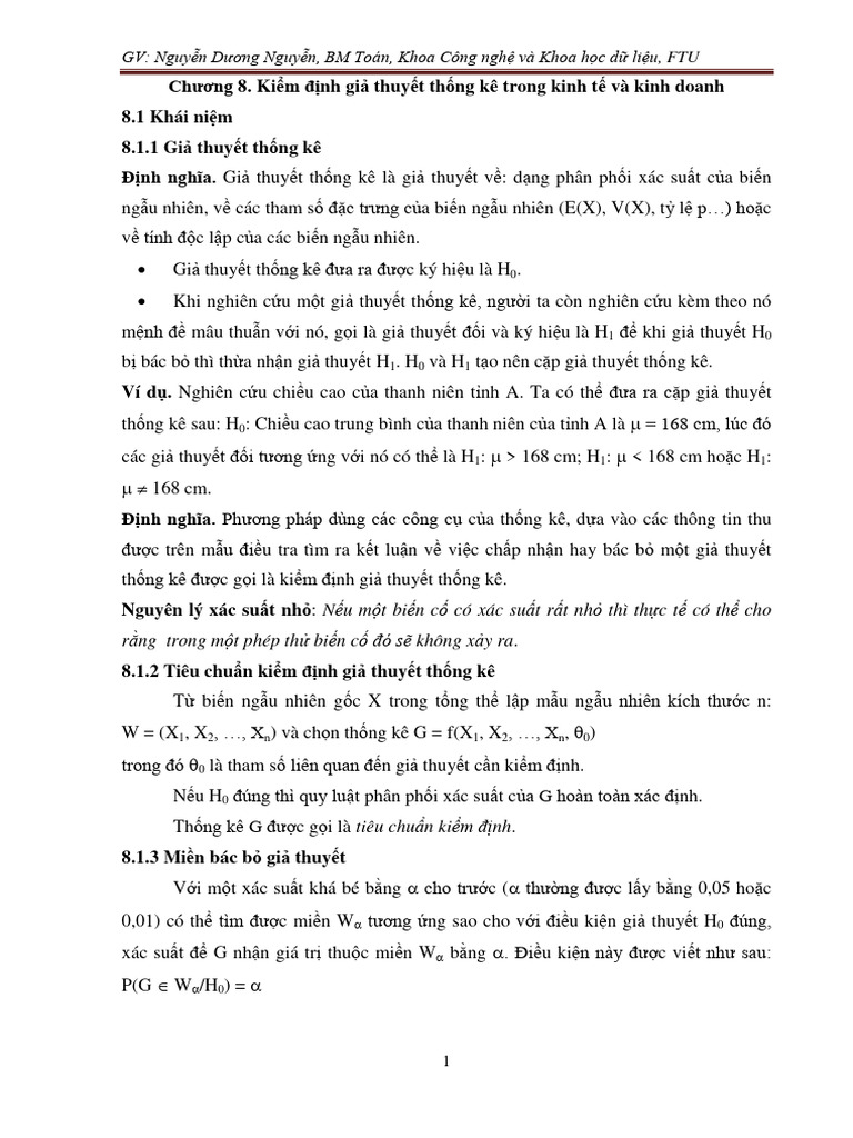 Chương 8 - XSTK | PDF