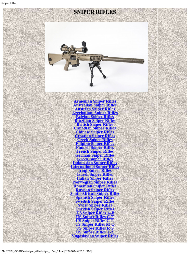 Sniper Rifles | PDF