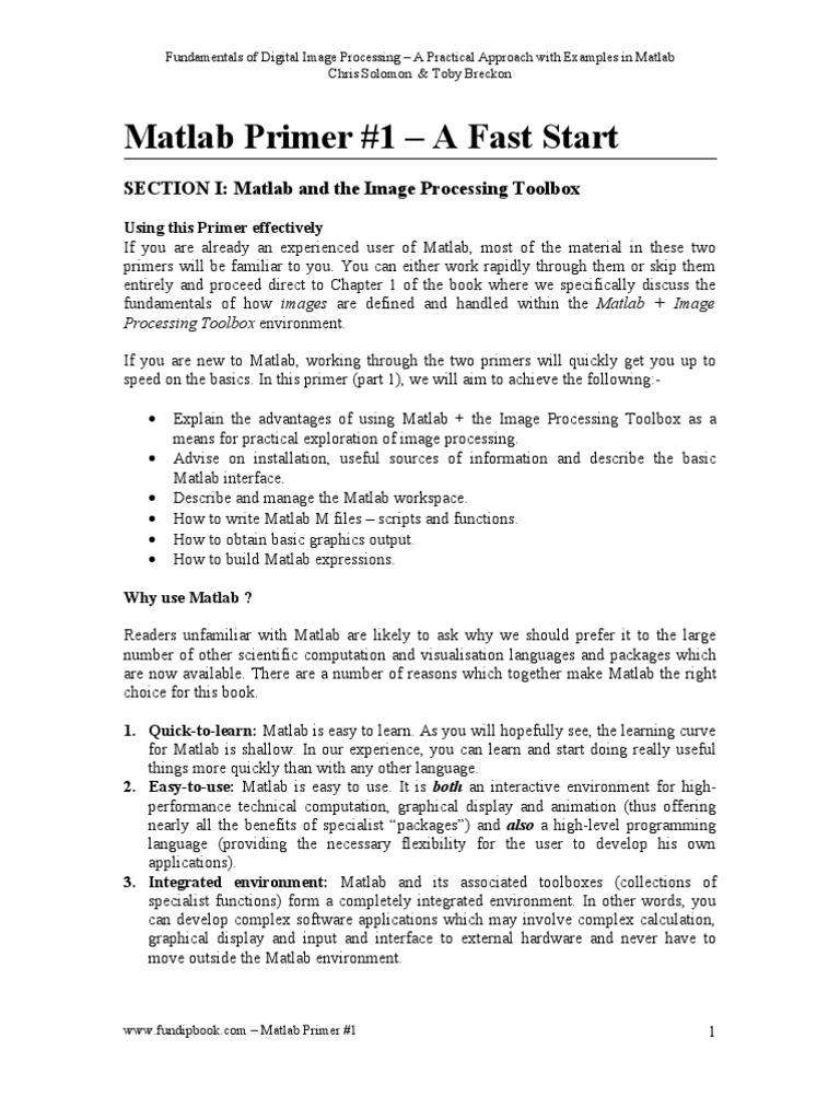 Matlab Primer Part1 | PDF