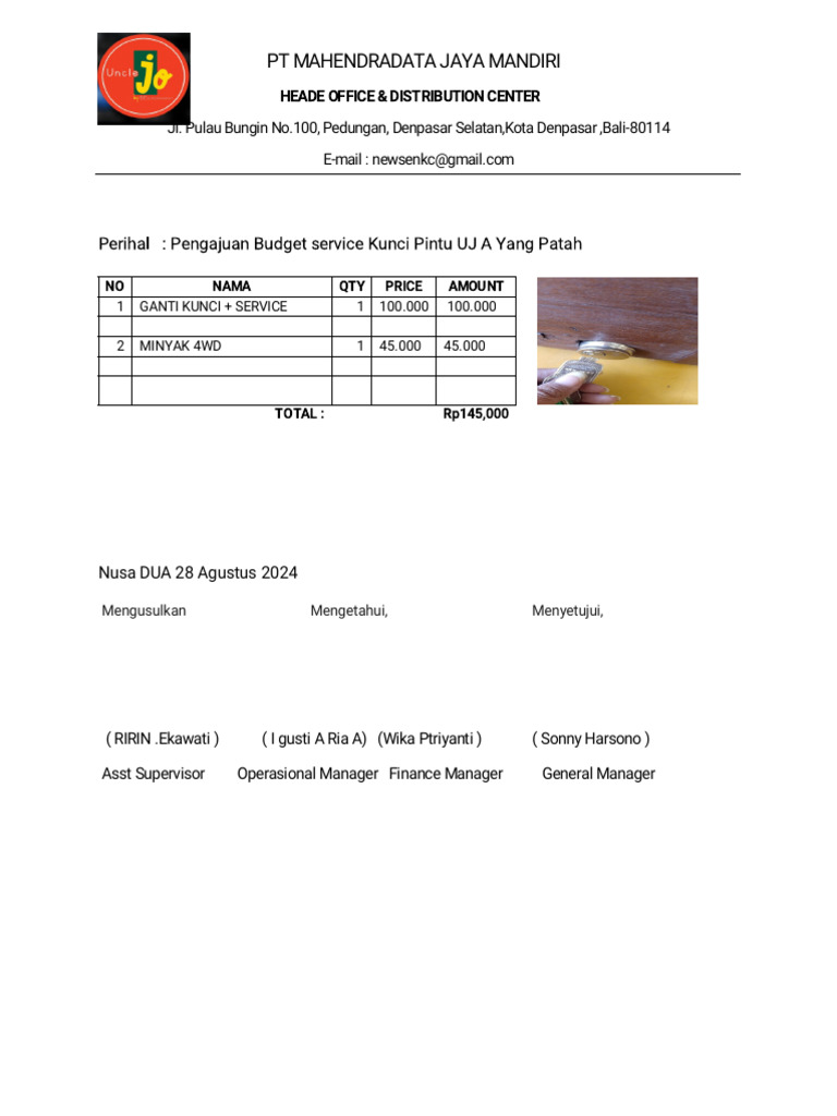 Pengajuan Buget Uj A09 | PDF