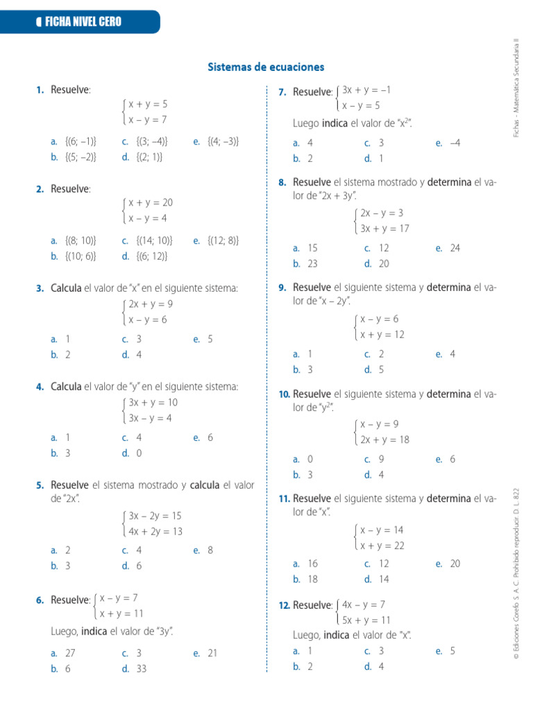F0 Sistema De Ecuación Pdf