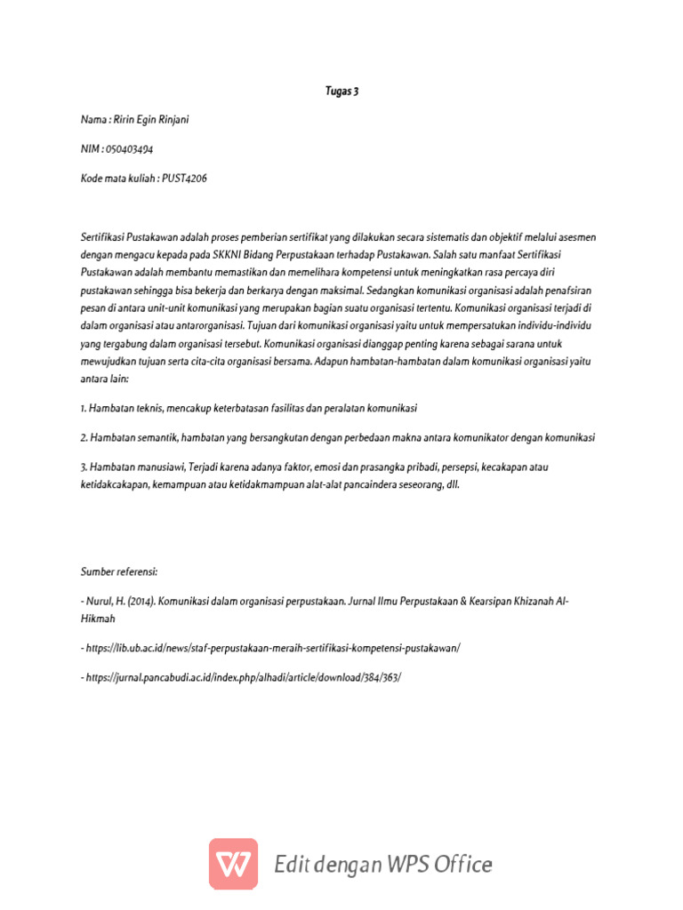 Tugas 3 Manajemen perpustakaan-WPS Office | PDF