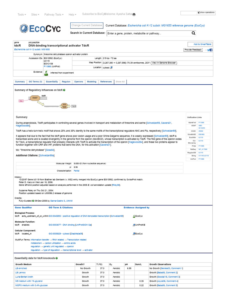 Escherichia Coli K-12 Substr. MG1655 DNA-binding Transcriptional ...