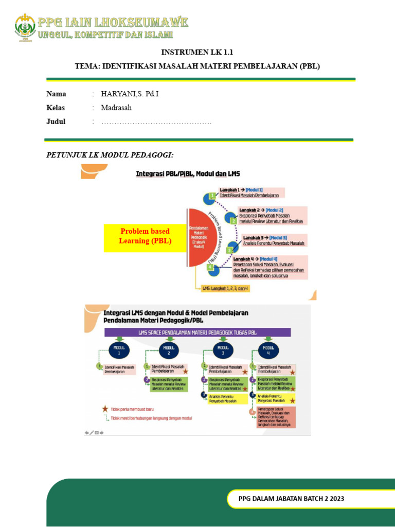Instrumen LK 1.2. - Eksplorasi Penyebab Masalah - Kajian Literatur Dan Wawancara - (MODUL ...