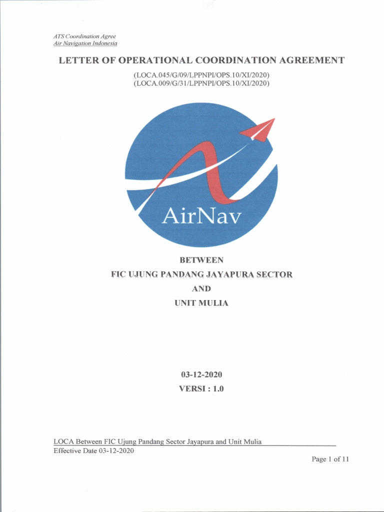 LOCA Antara Unit Ujung Pandang FIC Jayapura Sector Dengan Unit Mulia | PDF
