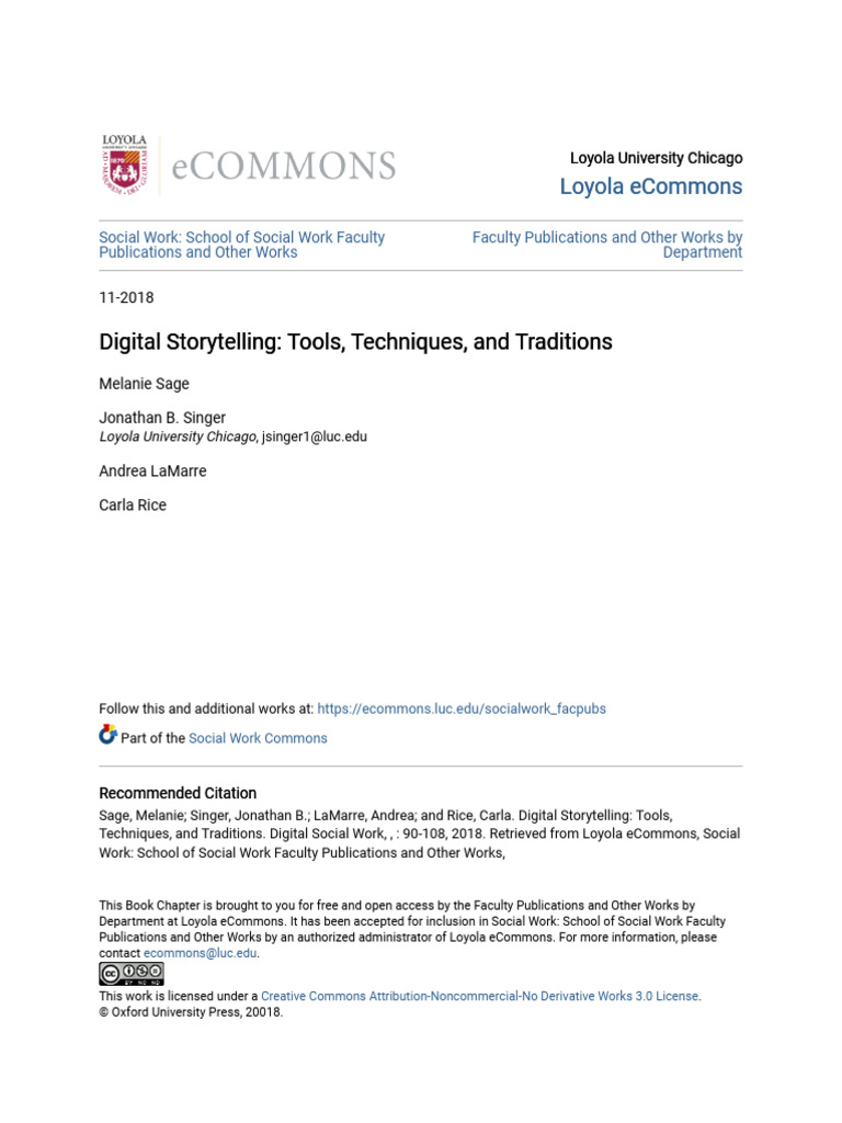 Digital Storytelling - Tools Techniques and Traditions | PDF