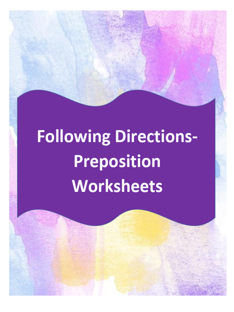 Following Directions-Preposition Worksheets | PDF