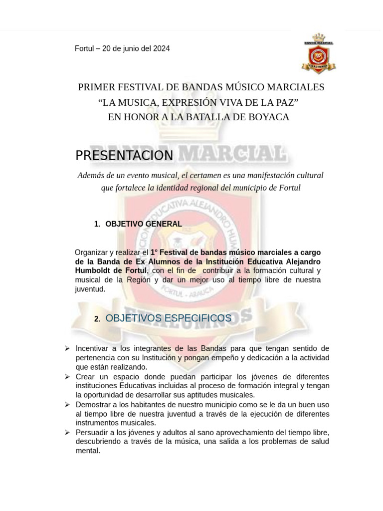 Reglamento Encuentro Bandas | PDF