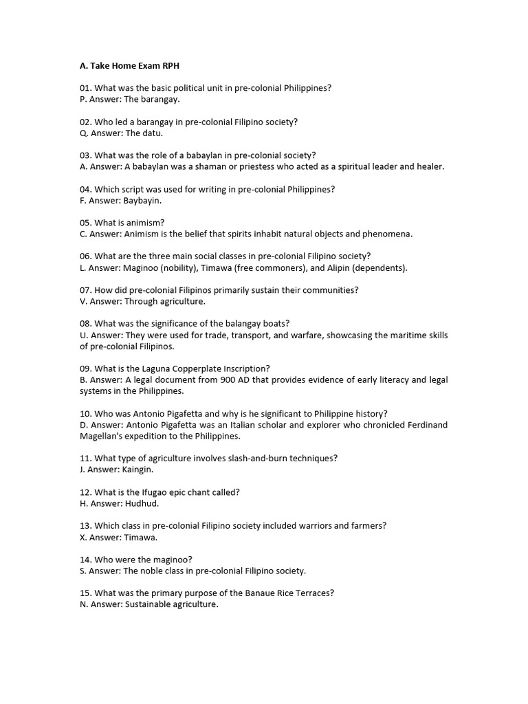 RPH Take Home Exam | PDF