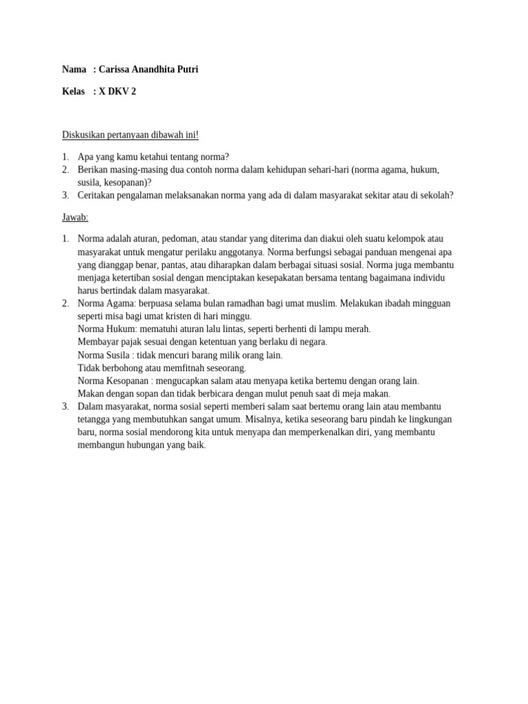 LK PKN X Bab 2 Norma Carissa | PDF