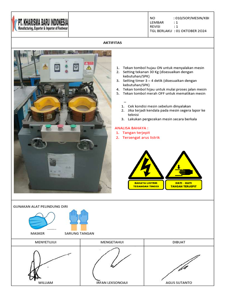 Sop Mesin Press Bumper | PDF