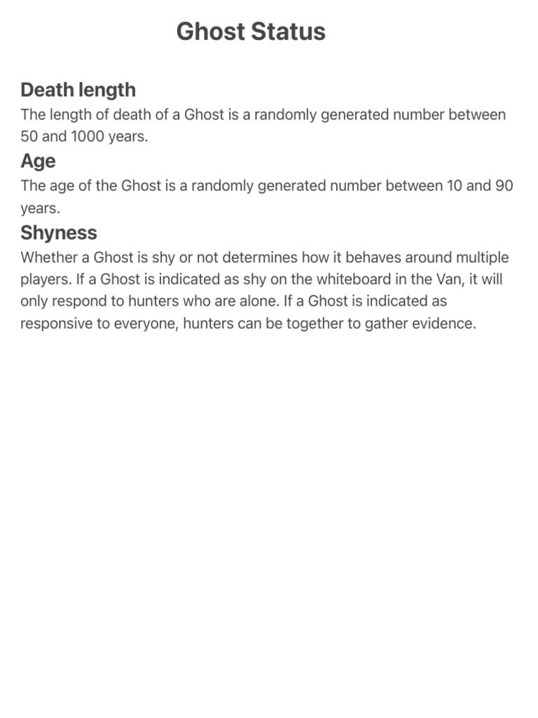 Ghost Status | PDF