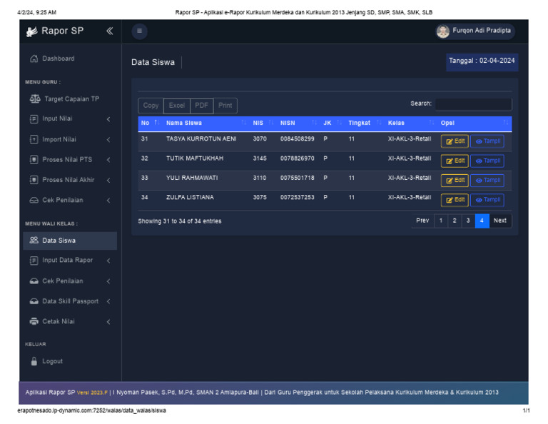 Rapor SP - Aplikasi E-Rapor Kurikulum Merdeka Dan Kurikulum 2013 SMK N 1 BLADO 4 | PDF