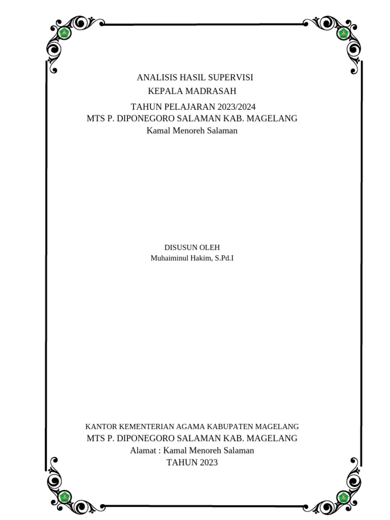 Cover Analisis Hasil Supervisi | PDF