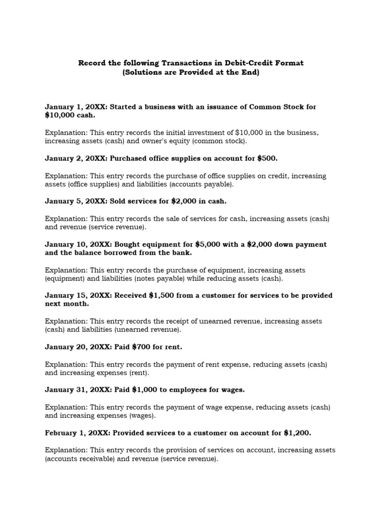 Practice Journal Entries | PDF