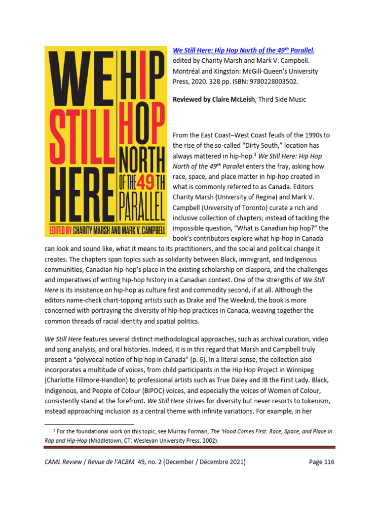 We Still Here Hip Hop North of The 49th Parallel | PDF