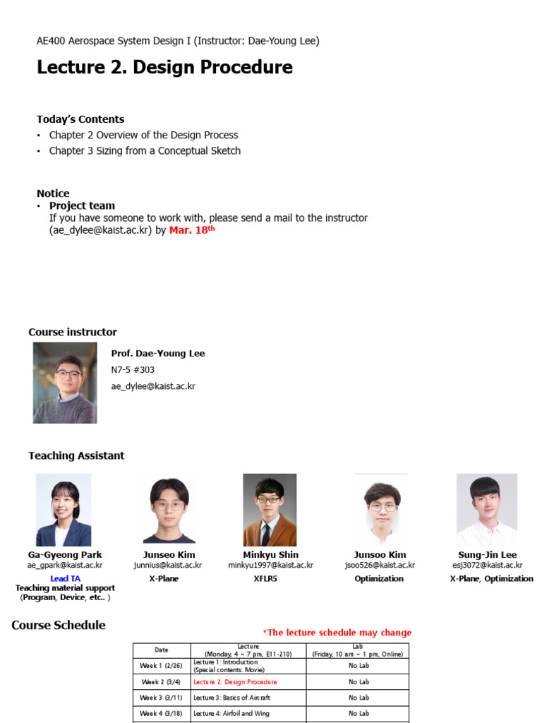 AE400 2024S Lecture 2 Design Procedure | PDF