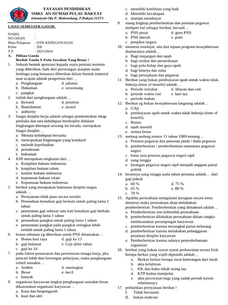 Semester Ganjil 2023-2024 | PDF