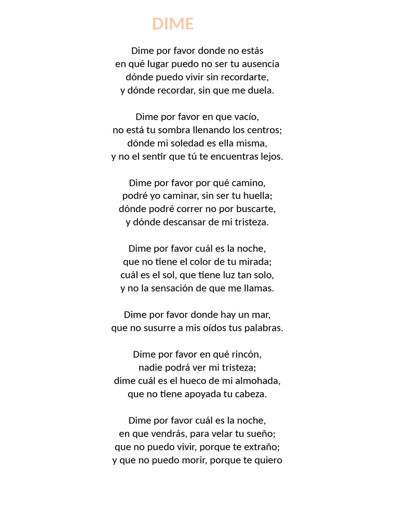 Dime | PDF | Poesía Dime | PDF | Poesía