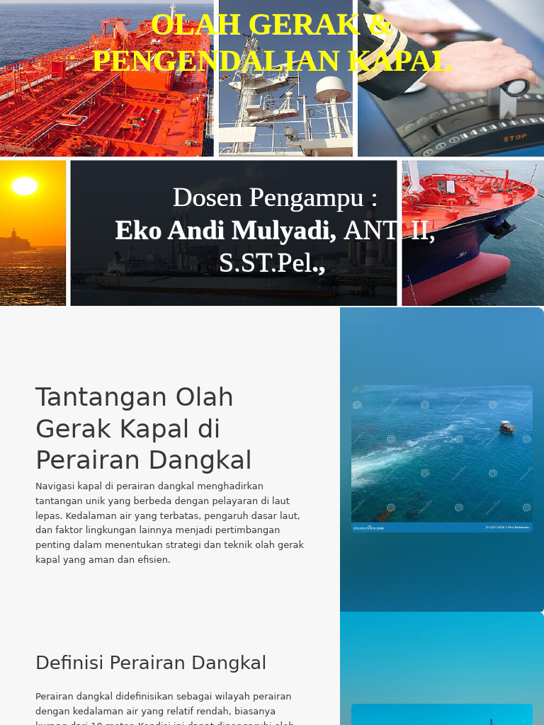 Olah Gerak & Pengendalian Kapal SIAKAD 11s Shallow Water | PDF
