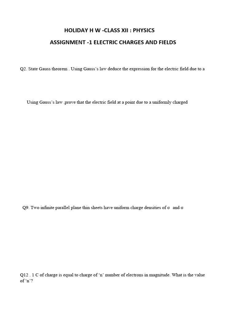 Physics Assignment 1&2 | PDF