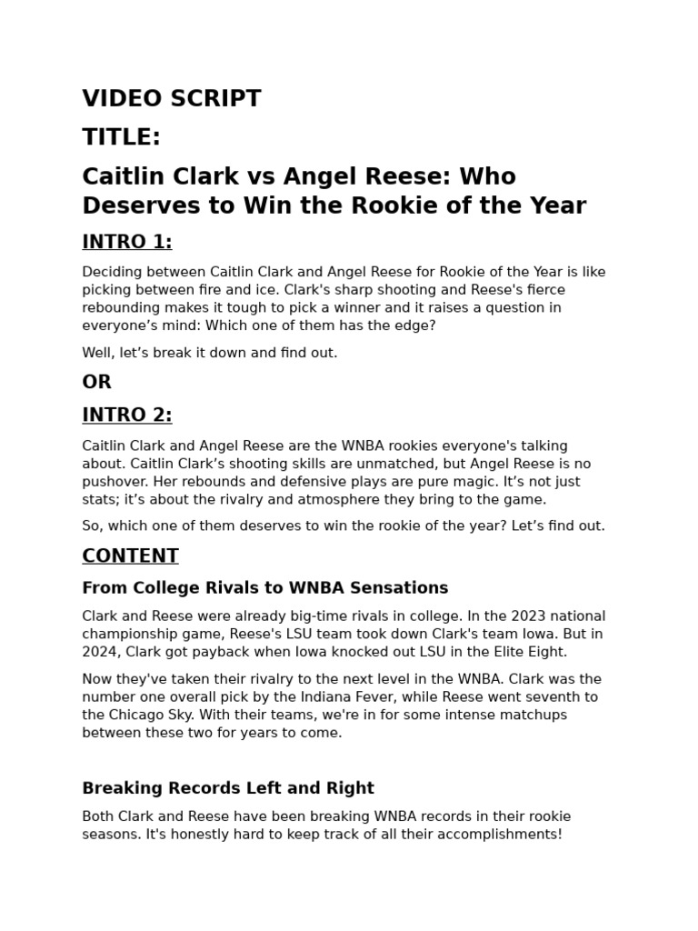 Caitlin Clark Vs Angel Reese Who Deserves To Win Rookie of The Year ...