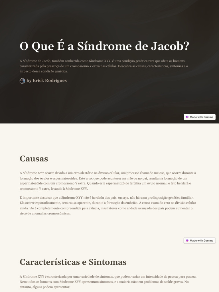 O Que E A Sindrome de Jacob | PDF | Estilo de vida