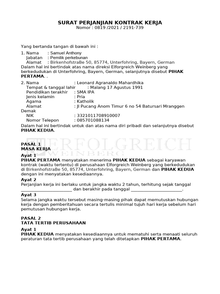 Contract 30 April Leon | PDF