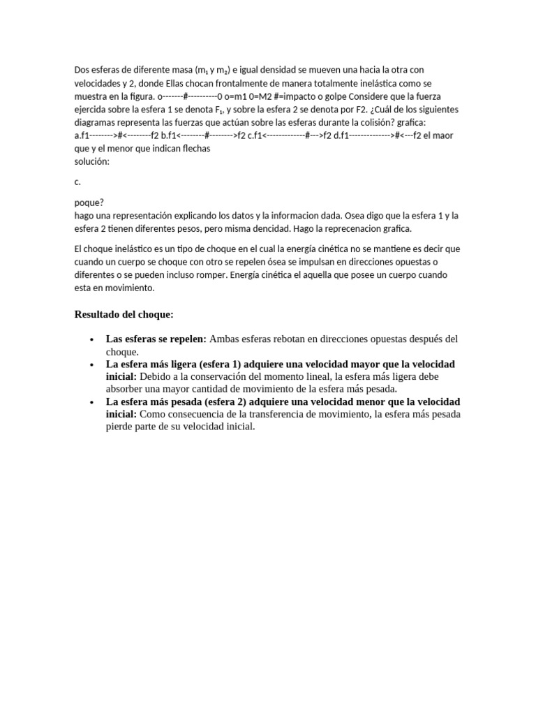 Dos Esferas de Diferente Masa | PDF