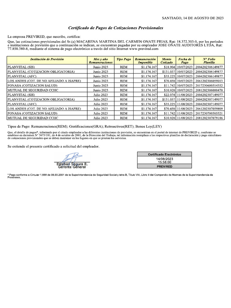 Certificado Macarena | PDF