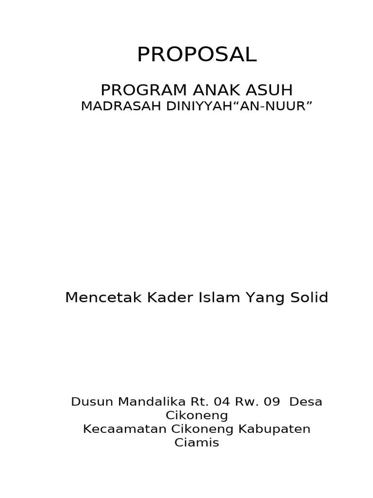 Proposal Program Anak Asuh | PDF