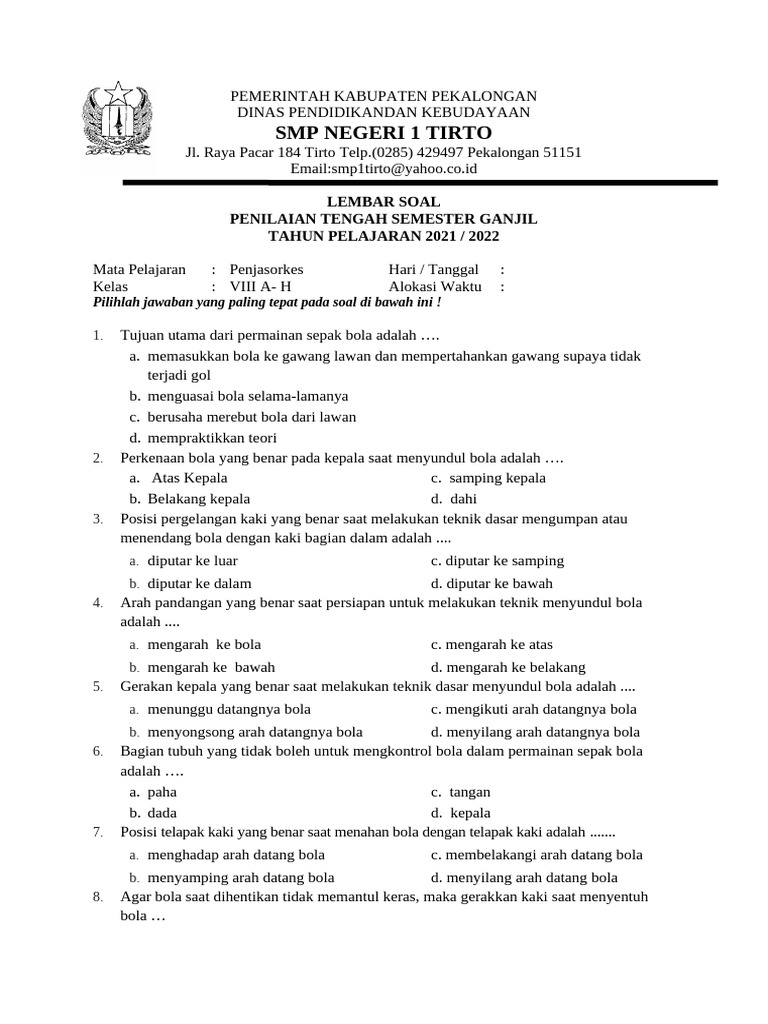Soal PTS Ganjil | PDF