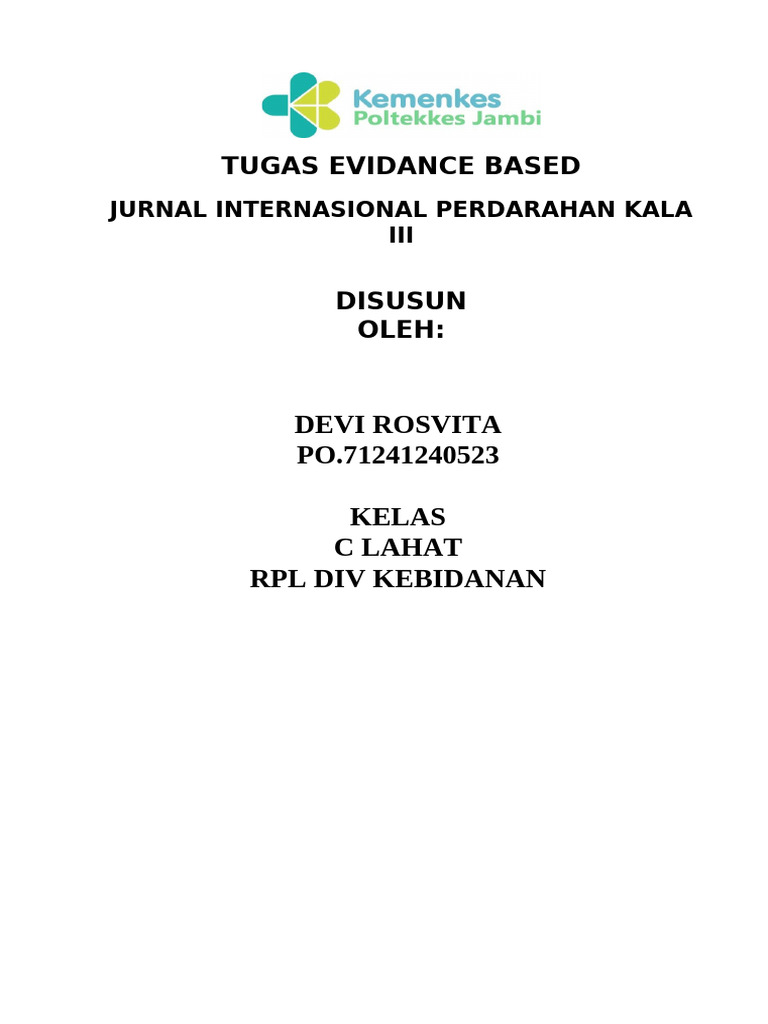 Tugas Evidence Based Devi Rosvita | PDF
