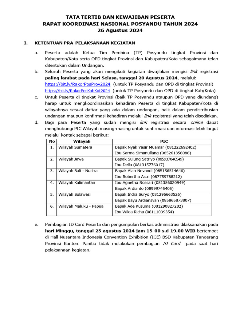 Tatib Rakornas Posyandu 2024 | PDF