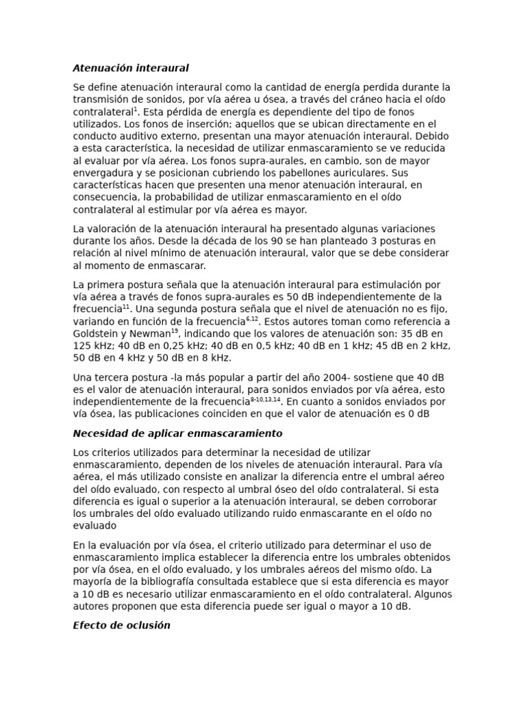 Atenuación Interaural | PDF