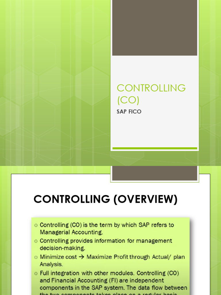 SAP FICO Controlling Basic by @darshillodha | PDF