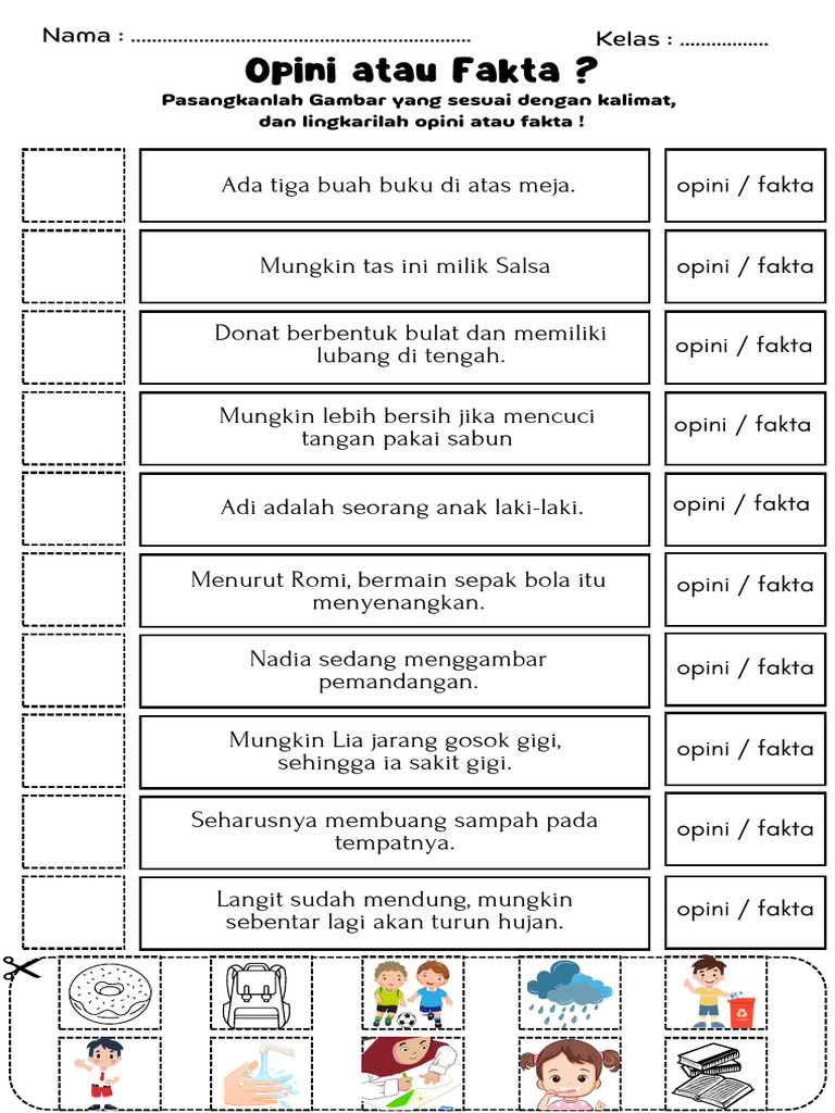 LKPD Opini Dan Fakta - Bahasa Indo Kelas 2 SD | PDF
