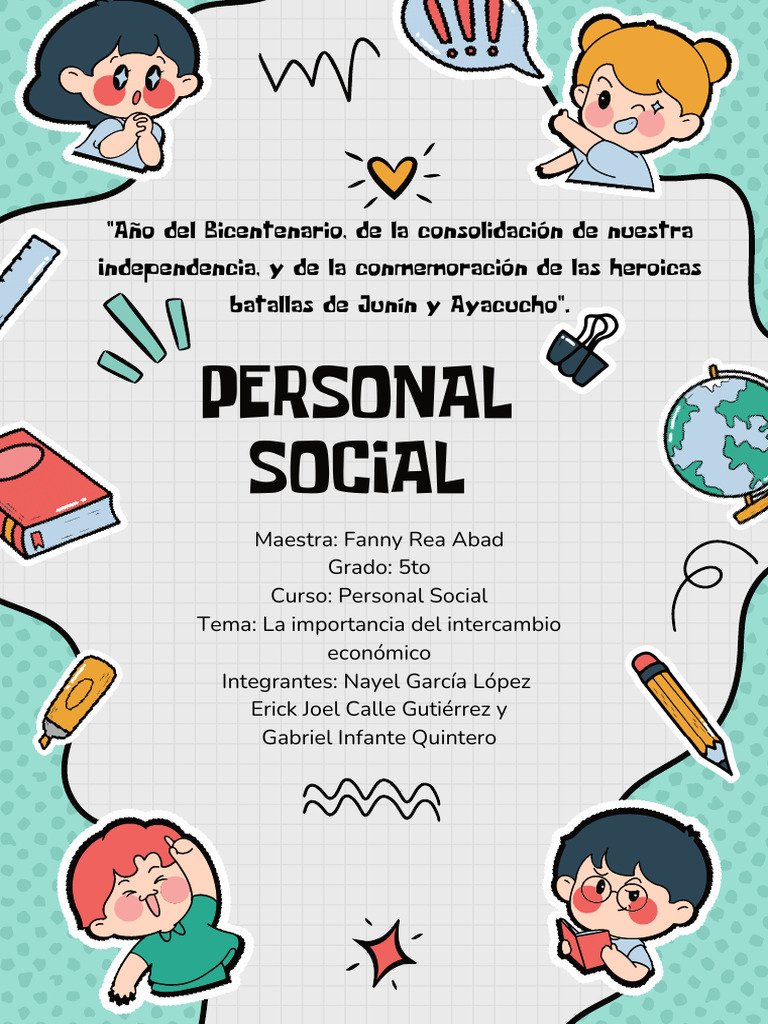 Documento A4 Portada Carátula Proyecto Escolar Creativa Infantil ...