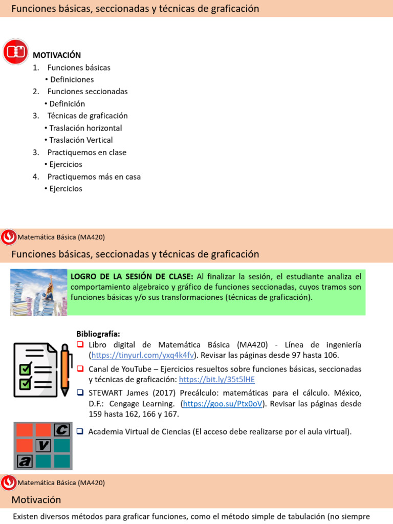 Funciones Básicas, Seccionadas y TG Parte 1 - PPT-Para Alumnos | PDF